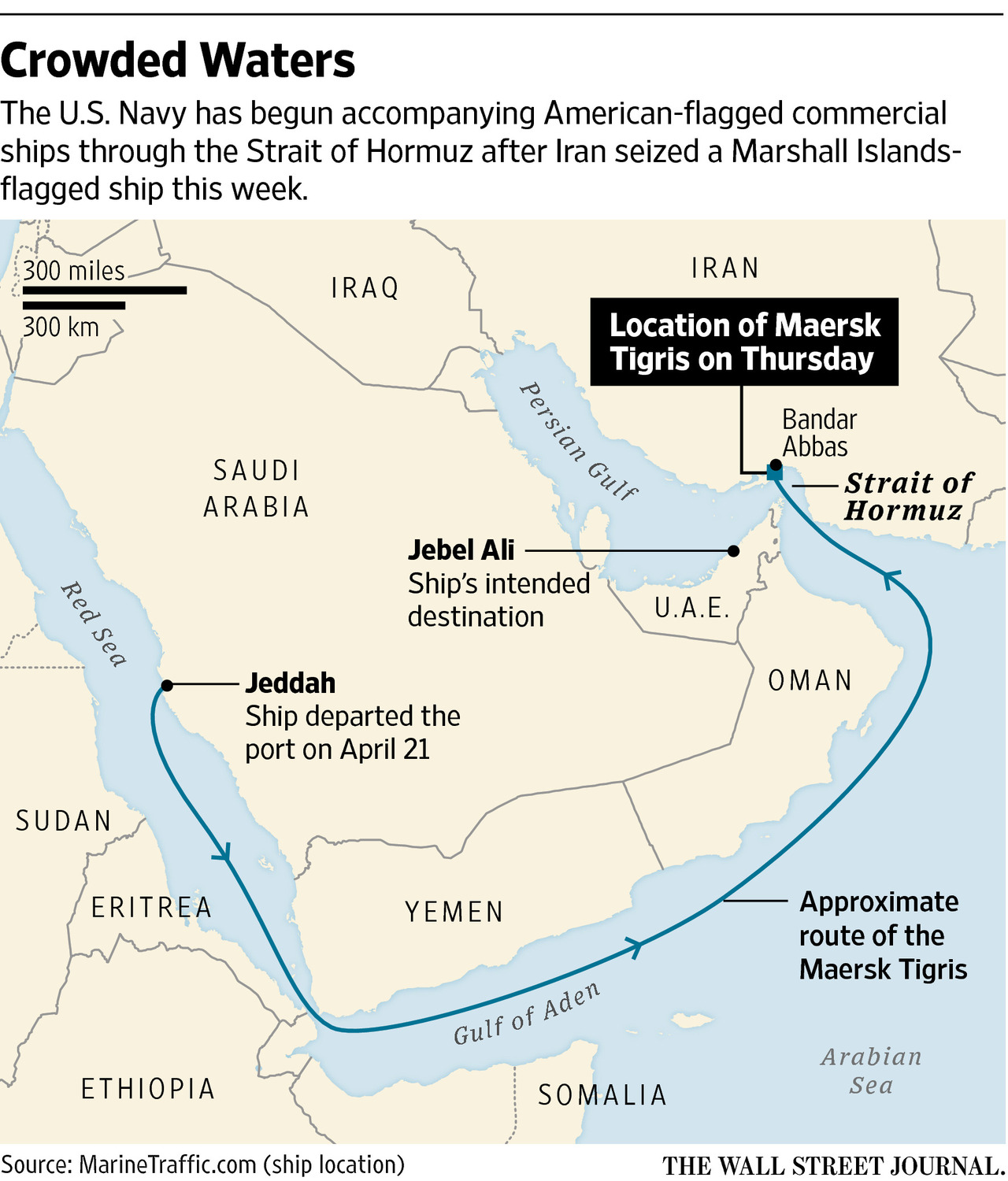 U.S. Navy Starts to Accompany Ships in Strait Where Iran Seized Cargo ...